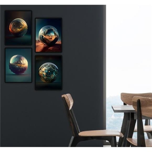 Art | Fantasy Scifi Magical Glass Spheres Imaginative Wall Art Decor 4 ...